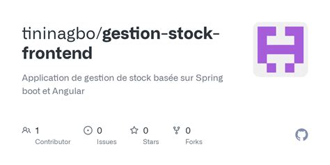 GitHub tininagbo gestion stock frontend Application de gestion de stock basée sur Spring boot