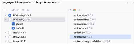 Ruby Interpreter Gemsets Rubymine Documentation