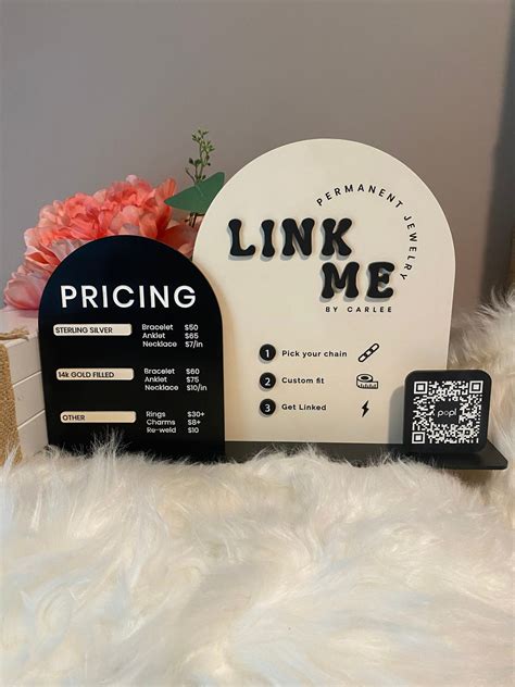 Acrylic Table Top Two Panel Display With Single QR Code Tab Timber Tide Designs Custom