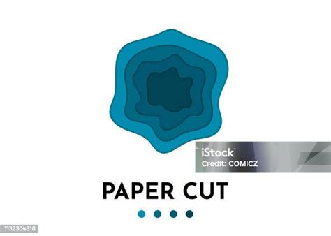 종이 컷 모양 3d 추상 블루 웨이브 배경입니다 광업에 대한 스톡 벡터 아트 및 기타 이미지 광업 0명 3차원 형태 Istock