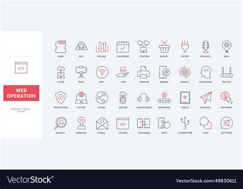 Web Services Application Usage And Coding Line Vector Image