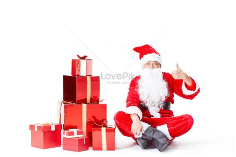 선물 상자와 산타 클로스 사진 무료 다운로드 Lovepik