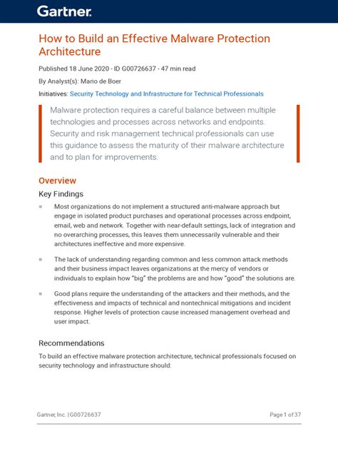 How To Build An Effective Malware Protection Architecture Pdf Security Computer Security