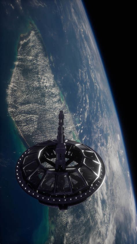 Futuristic Space Satellite Orbiting The Earth 46993591 Stock Video At