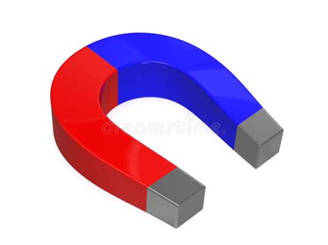 Red And Blue Magnet Illustration Cartoon Style Stock Illustration