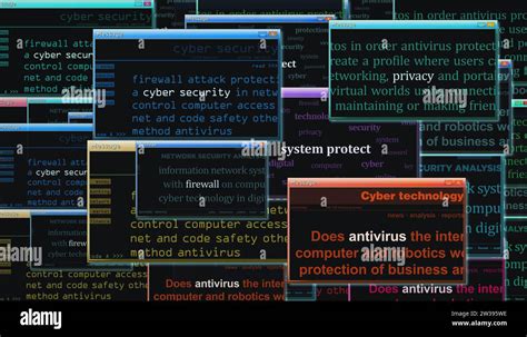 Cyber Security Firewall Antivirus System Protect Privacy Pop Up Windows On Computer Screen