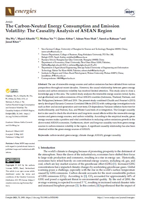 The Carbon Neutral Energy Consumption And Emission Volatility The