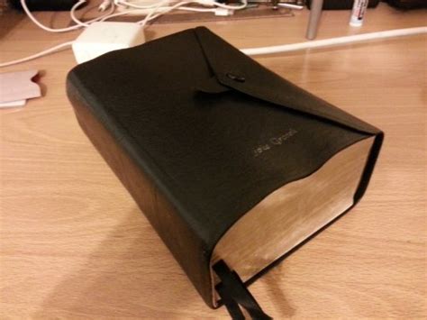 Lds Compact Quad Scriptures Button Snap Black Leather Cover The