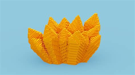 3d Model Orange Voxel Crystal Vr Ar Low Poly Cgtrader