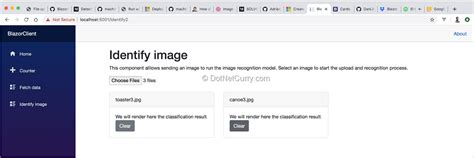 using blazor tensorflow and ml to identify images dotnetcurry
