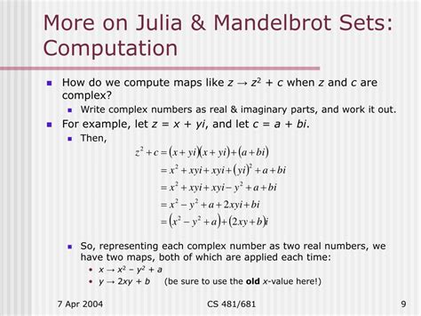 ppt more on julia and mandelbrot sets chaos powerpoint presentation