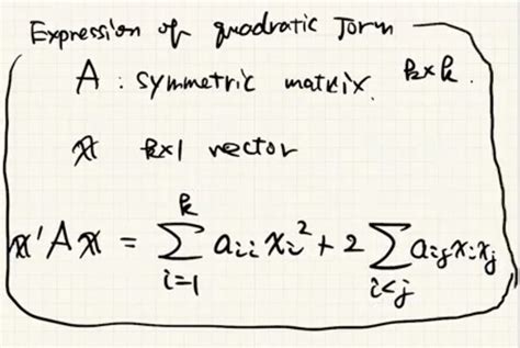 Solved Expression Of Quadratic Jorm A Symmetric Matkix