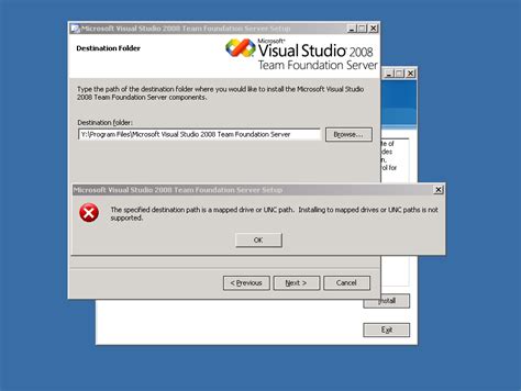 Solved TFS 2010 Install On Mapped Drive Or UNC Path Experts Exchange