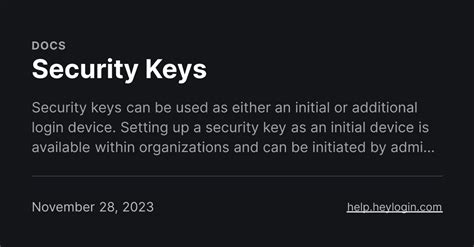 Security Keys