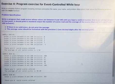 Solved Exercise 4 Program Exercise For Event Controlled