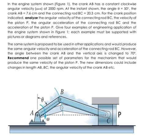 Solved In The Engine System Shown Figure 1 The Crank Ab