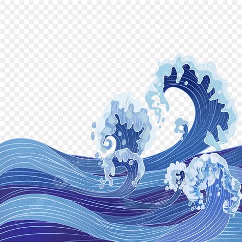 푸른 바다 일러스트 물결 튀는 스프레이 요소 물결 웨이브 바다 물결 Png 일러스트 및 Psd 이미지 무료 다운로드 Pngtree
