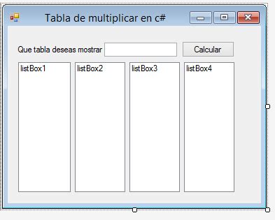 Tabla De Multiplicacion En C ListBox Visual Estudio 2017 Articulos