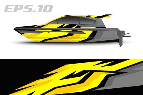 보트 상징 벡터 그래픽입니다 자동차 오토바이 및 기타 차량에 대한 추상 경주 배경 디자인 프리미엄 벡터