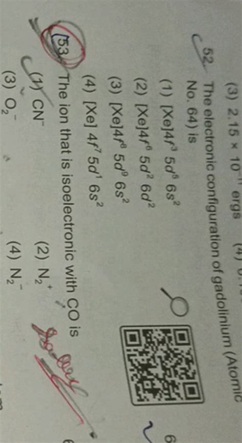 The Electronic Configuration Of Gadolinium Atomic No 64 Is 1 [xe]4f