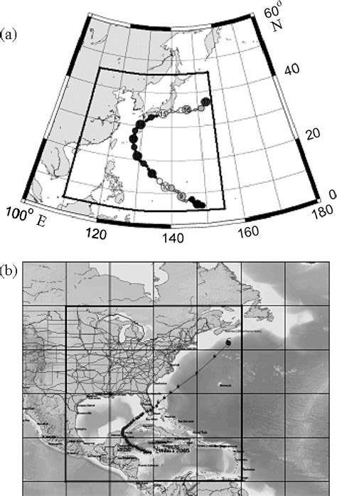 Maps Of The Calculation Domains And The Trajectories Of The Tropical
