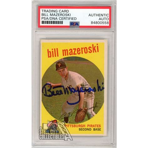 Bill Mazeroski 1959 Topps Baseball Autograph Card 415 Psa Dna Steel