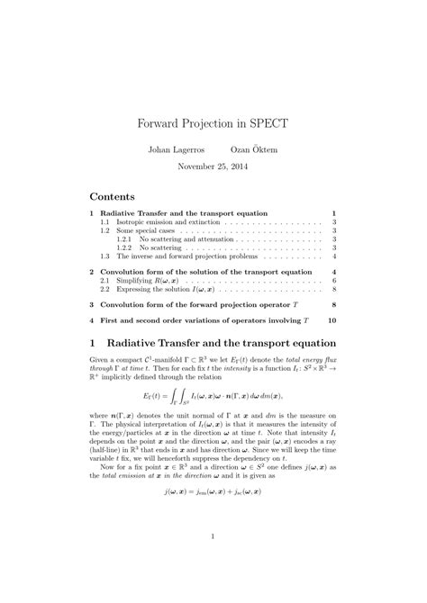 PDF Efficient Calculation Of The Convolution For The Detector Response Arising In Tomography