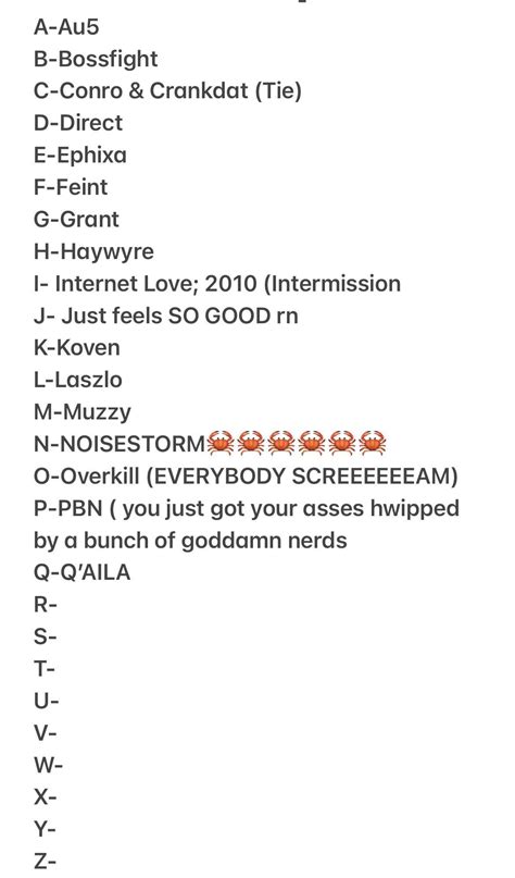q stands for q aila… r stands for r monstercat
