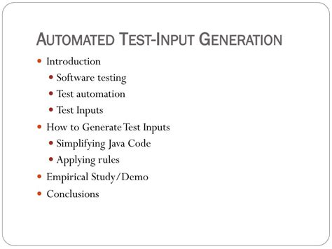 Ppt Automated Test Input Generation Powerpoint Presentation Free