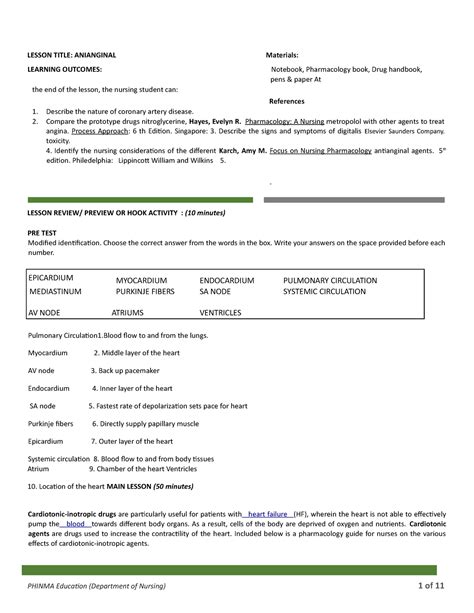Hes 005 Session 18 Sas Lecture Notes Lesson Title Anianginal Materials Learning Outcomes