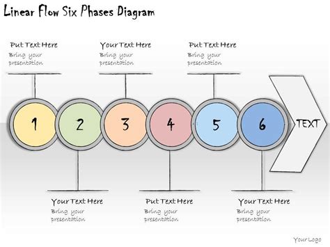 Business Ppt Diagram Linear Flow Six Phases Diagram Powerpoint Template PowerPoint