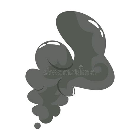 A Dark And Ominous Cartoon Smoke Cloud Graphic Element Symbolizing