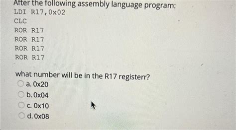 Solved After The Following Assembly Language Program Ldi