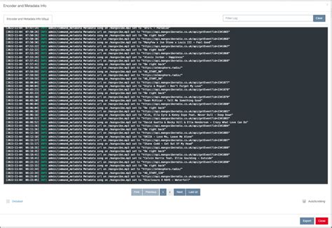 sharpstream portal s live logging understanding encoder metadata info