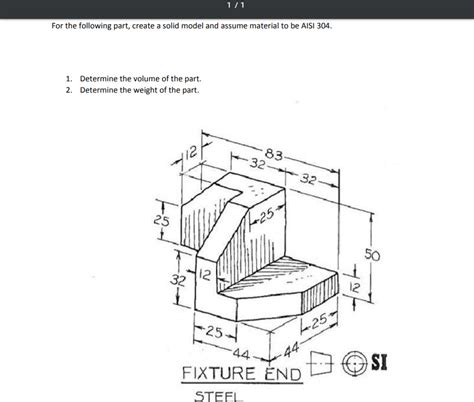 solved for the following part create a solid model and