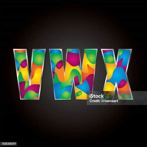 Tipografi Font Style Vector Set Huruf Warnawarni Bentuk Font Dari A Hingga Z Ilustrasi Stok