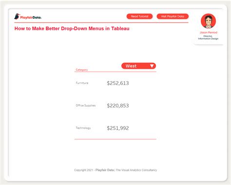 how to make better drop down menus in tableau