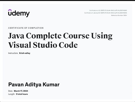 pavan aditya kumar gorrela on linkedin java certification udemy