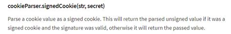 Cookieparsersignedcookie Seems To Not Work Properly · Issue 48 · Expressjscookie Parser · Github