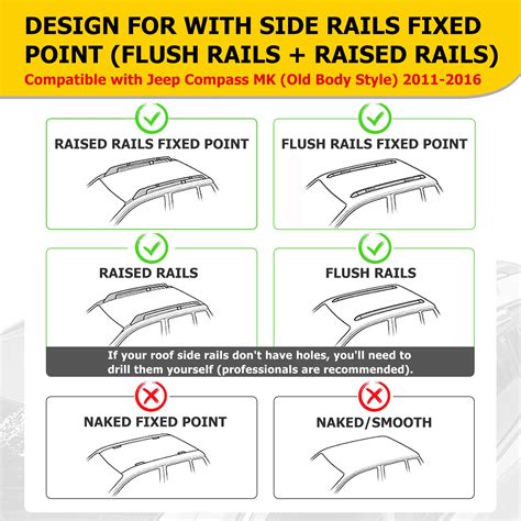 Auxmart Roof Rack Cross Bars For Jeep Compass Mk
