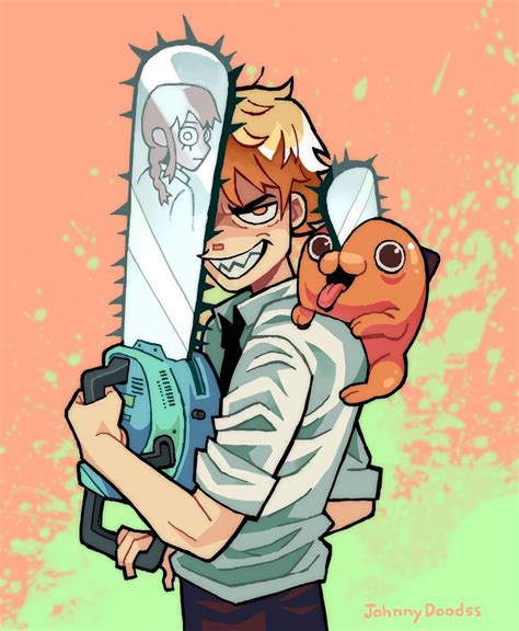 Makima Denji And Pochita Chainsaw Man Drawn By Johnnydoodss Danbooru