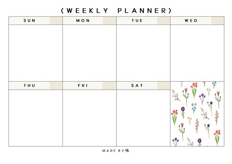 수제 위클리플래너 위클리 플래너 주간계획 수제 주간 달력 네이버 블로그