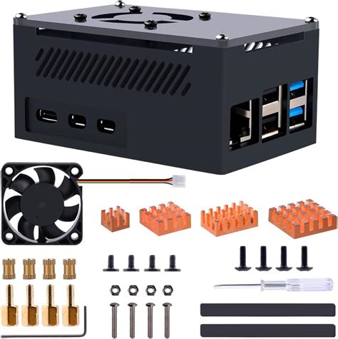 jp geeekpi raspberry pi 5 アルミニウムケース、パッシブ冷却機能付き、raspberry pi
