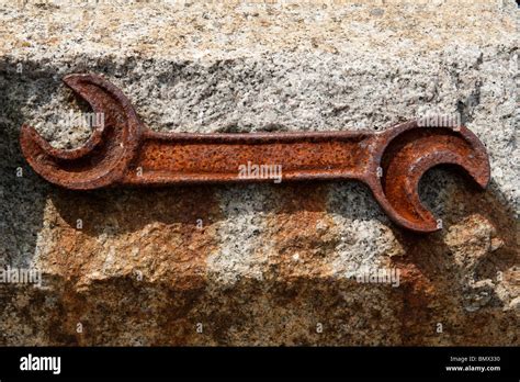 An Old Rusty Spanner Stock Photo Alamy