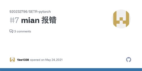 mian 报错 · issue 7 · 920232796 setr pytorch · github