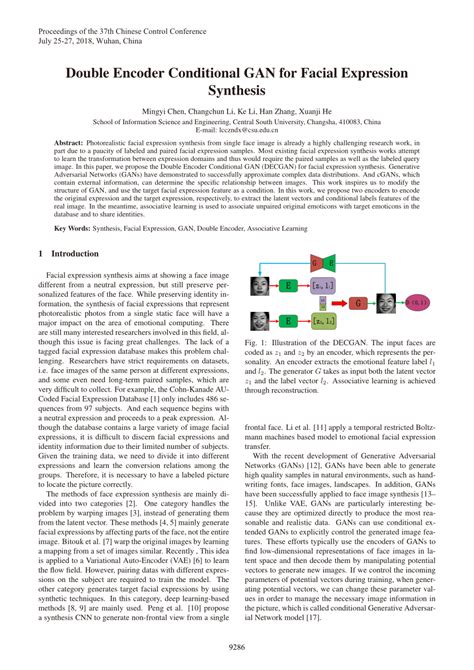 pdf double encoder conditional gan for facial expression synthesis