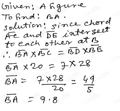 Solved In The Figure Below Two Chords Intersect Inside The Circle At Point B Suppose BE BC