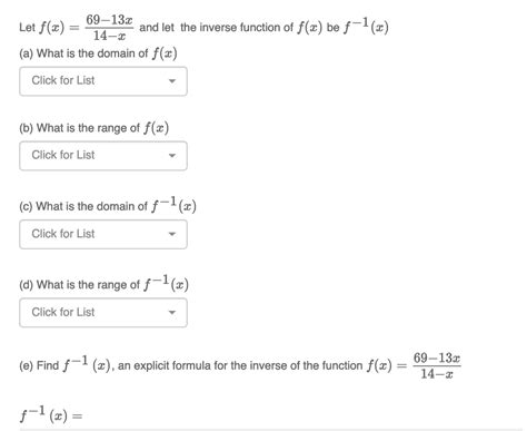 Solved Let F X X X And Let The Inverse Function Of Chegg Com