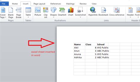 How To Insert An Excel Sheet To Microsoft Word