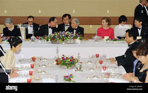 TOKYO, Japan - A banquet hosted by Emperor Akihito and Empress Michiko is held at the Imperial ...